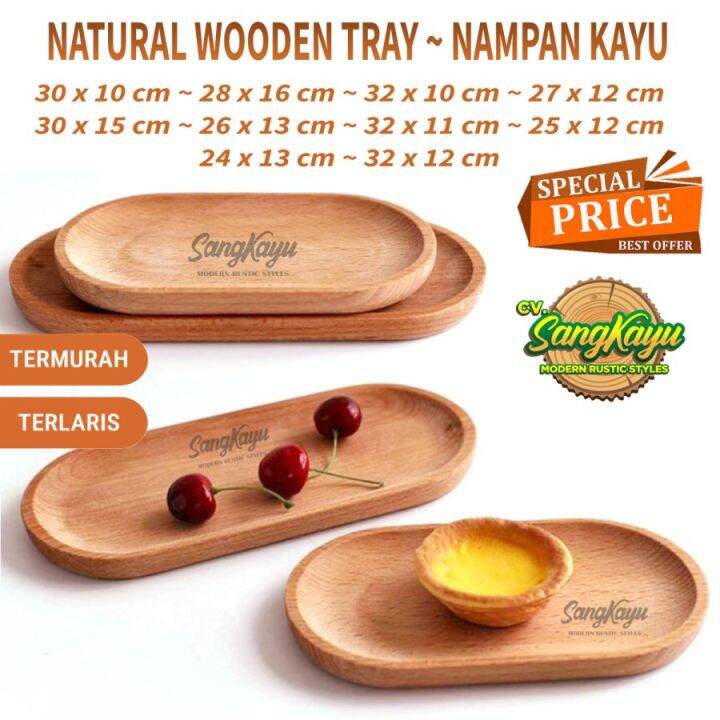 Nampan kayu 30x10 cm dll wooden serving tray baki kayu nampan saji ...