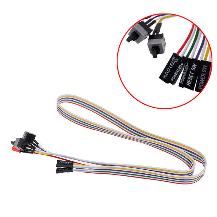 PC Power Switch Cable with LED Light Desktop Computer Case Re-starting ...