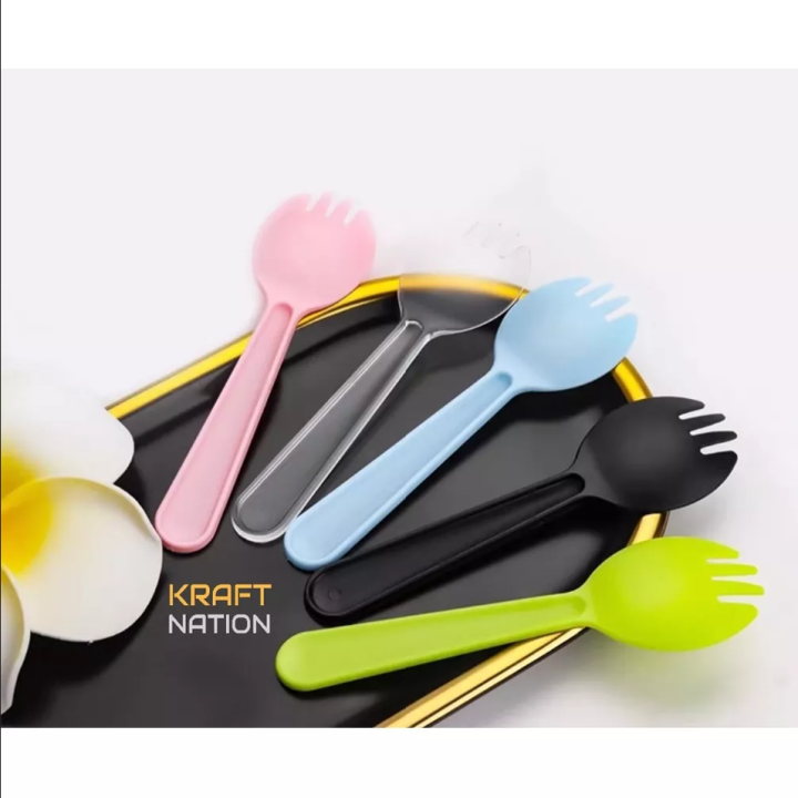 [Premium] 11.5cm Individual Packed Thick Plastic Mini Spork with ...