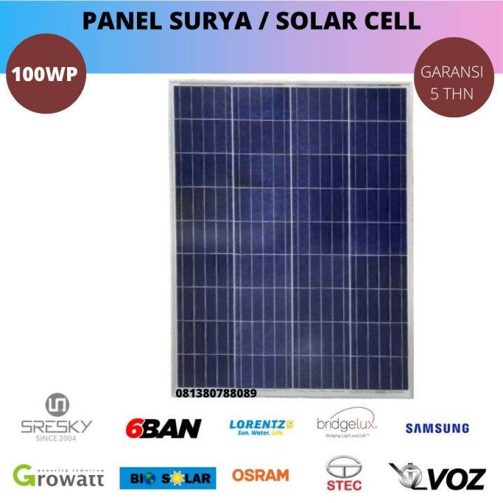 Solar Panel Solar Cell Panel Surya 100wp Pollycrystallin | Lazada Indonesia
