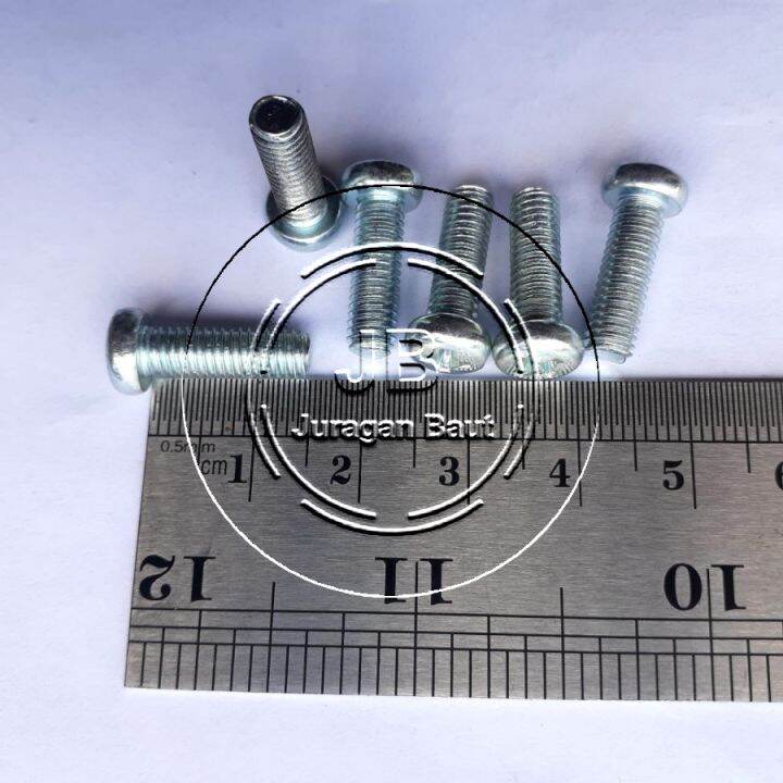 10 BUAH BAUT JP M5 X 15 PAN HEAD SEKRUP M5X15 PANJANG 1,5CM 1,5 CM 5X15 5 X 15 MM OBENG PLUS ...