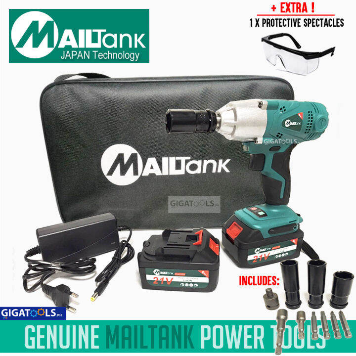 New MailTank Cordless Impact Wrench 1/2" Drive 21V Li-ion Battery Kit ...