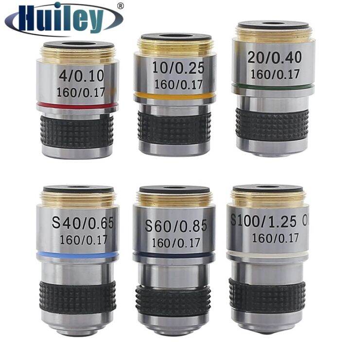 4X 10X 20X 40X 60X 100X Achromatic Objective Lens for Biological ...
