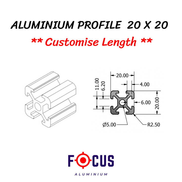 20x20 Aluminium Profile 2020 For Robotics DIY rack Commercial Industry ...