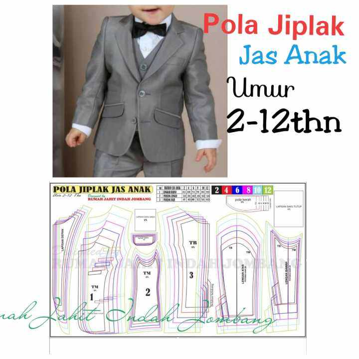 Pola Jiplak Pola Instan Pola Baju POLA JAS ANAK ukuran 2-12 thn ...