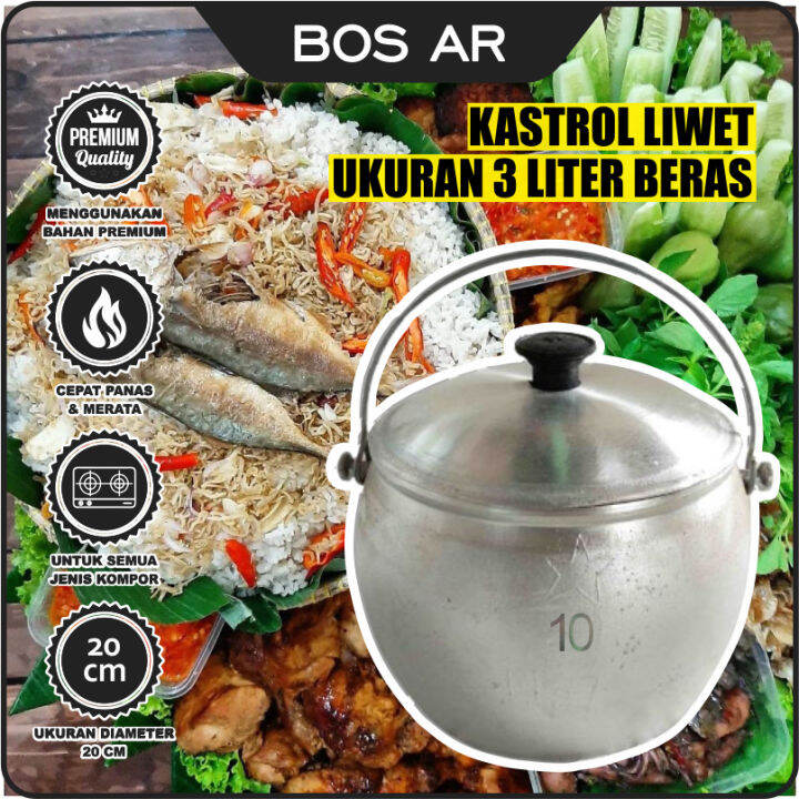 castrol nasi liwet 3 liter / panci nasi liwet ukuran 3 liter / castrol ...