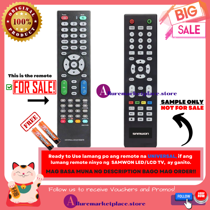 Samwon Ready to use Universal Remote for Smart LED TV Samwon #7 and ...