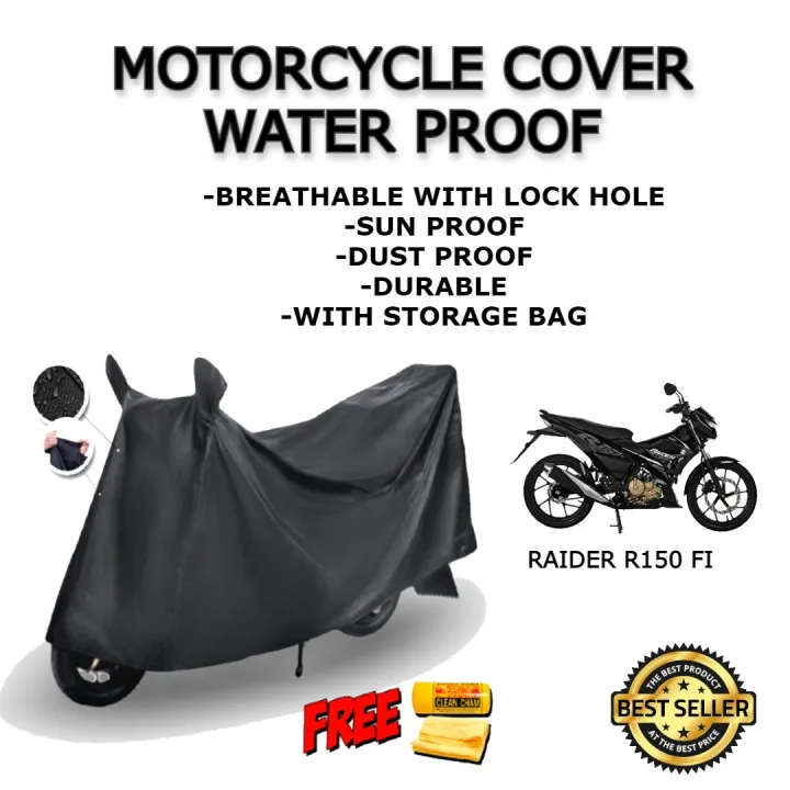 RAIDER R150 FI MOTORCYCLE COVER With Free Clean Cham | Original ...