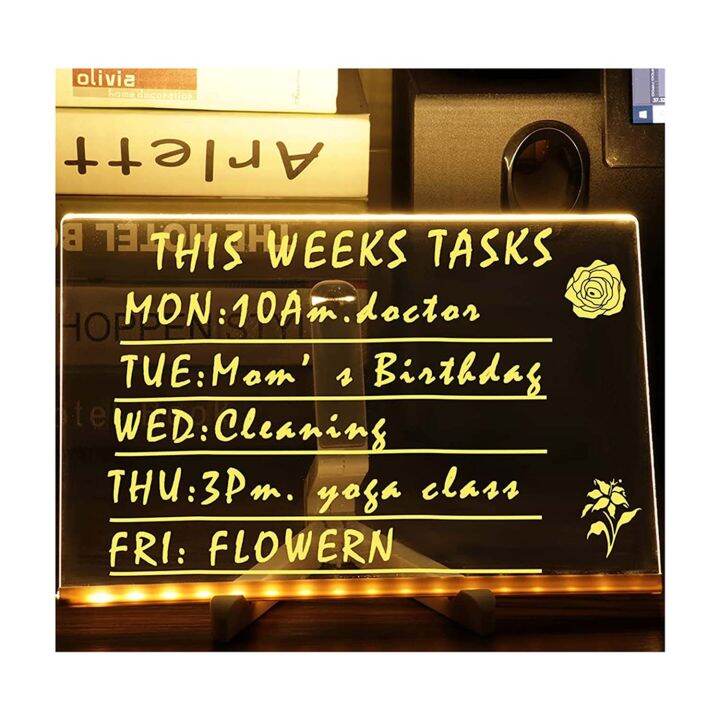 Children Erasable Transparent Luminous Message Board Led Light ...