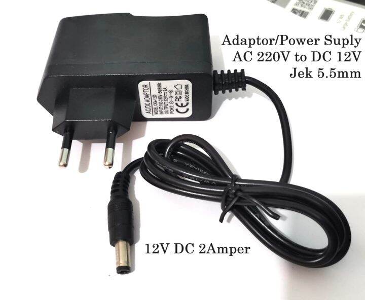 Power supply Adaptor AC 220V to DC 12V 12Volt 2Amper 2A Trafo Power Supply Untuk Lampu Strip ...