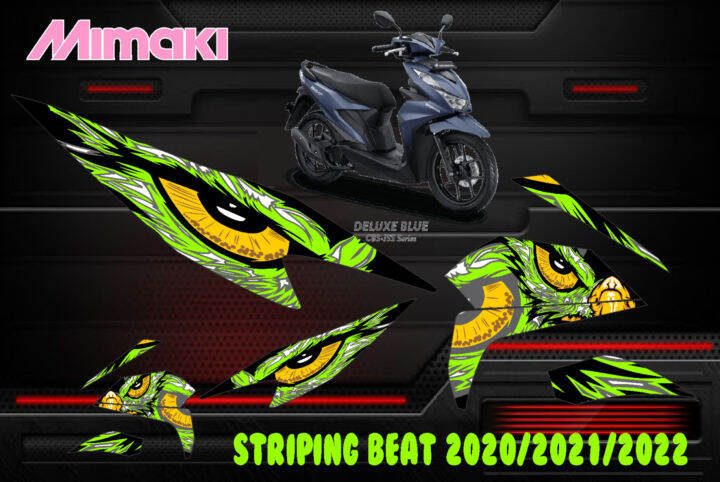 STICKER STRIPING MOTIF MATA ELANG KEREN HONDA BEAT 2020 2021 2022 BAHAN ...