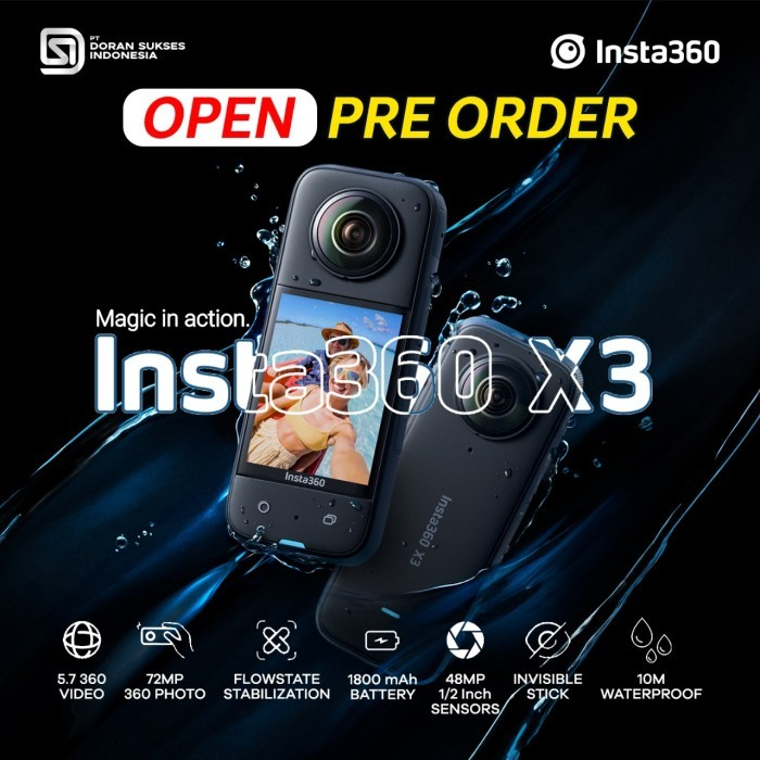 Insta360 X3 Action Cam / Insta 360 ONE X3 Action Camera - Garansi Resmi ...