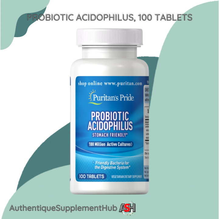 Puritan's Pride Probiotic Acidophilus, 100 Tablets - Dietary supplement ...