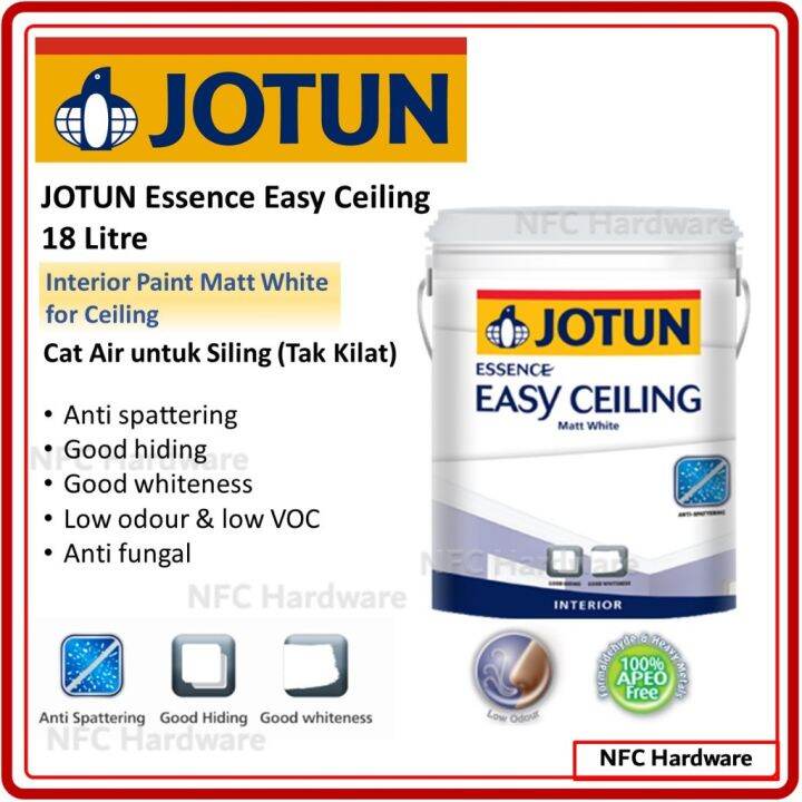 JOTUN Essence Easy Ceiling Matt White Finish 18 Litre (Cat Air untuk ...