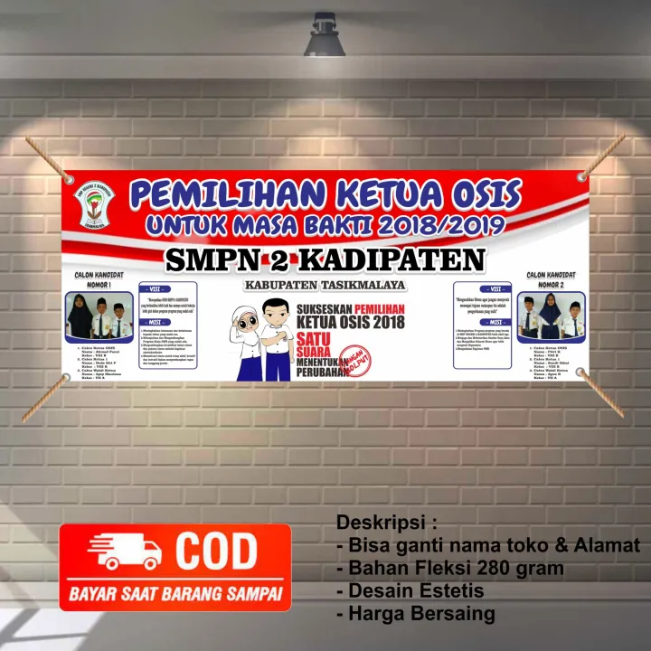 spanduk banner pemilihan ketua osis SMP, SMA, SLTA, MA murah | Lazada ...