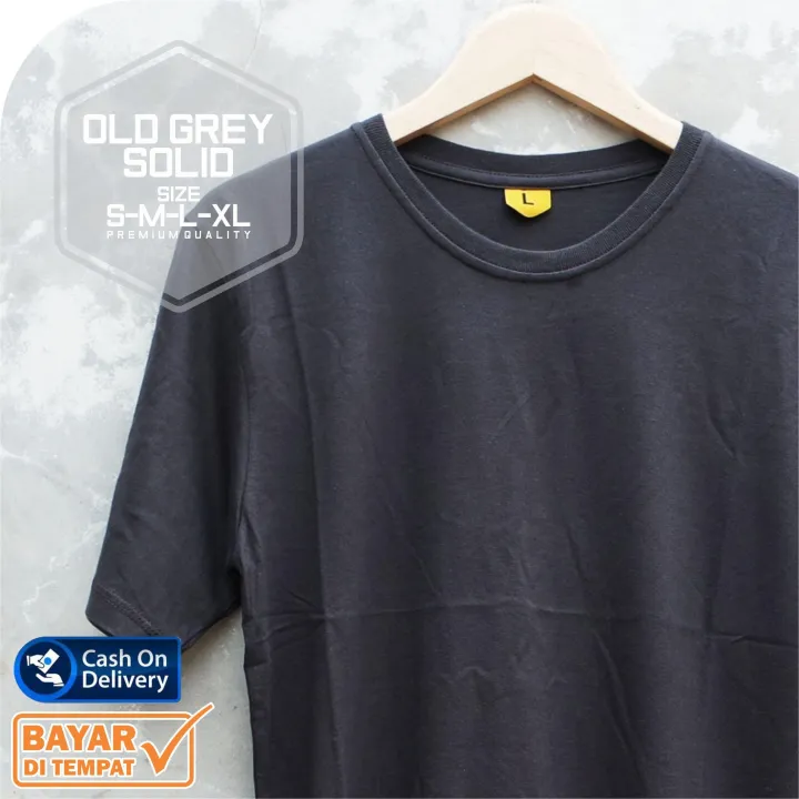 Kaos Polos Distro Kaos Polos Cewek / Cowok OLD GREY | Lazada Indonesia