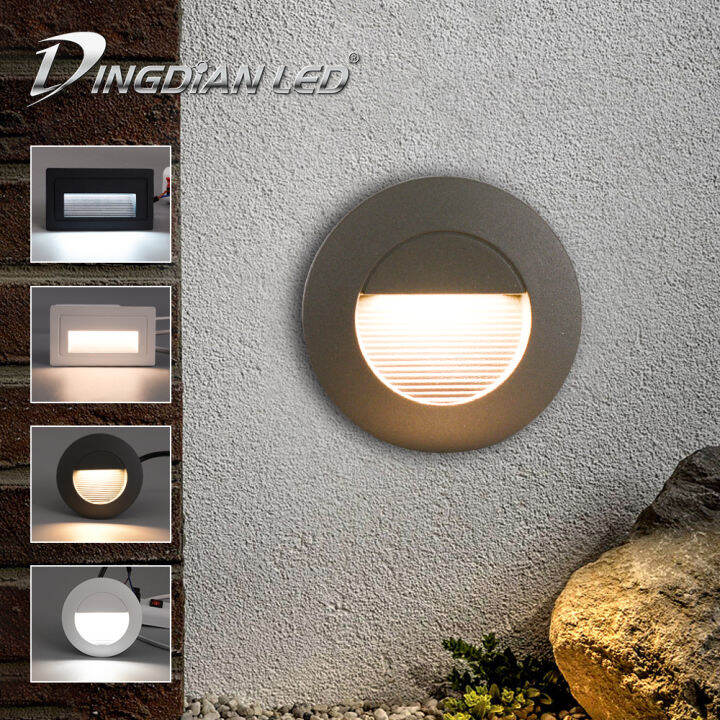 DingDian LED Round 3W Recessed LED Wall Light AC85-265V Corridor Porch ...