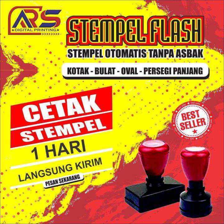 Stempel Lunas stample flash otomatis tanpa bak semua ready | Lazada Indonesia