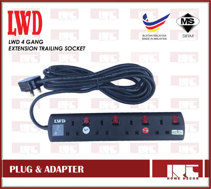 13AMP EXTENSION TRAILING SOCKET / UNIVERSAL TRAILING SOCKET / 3 GANG 4 ...