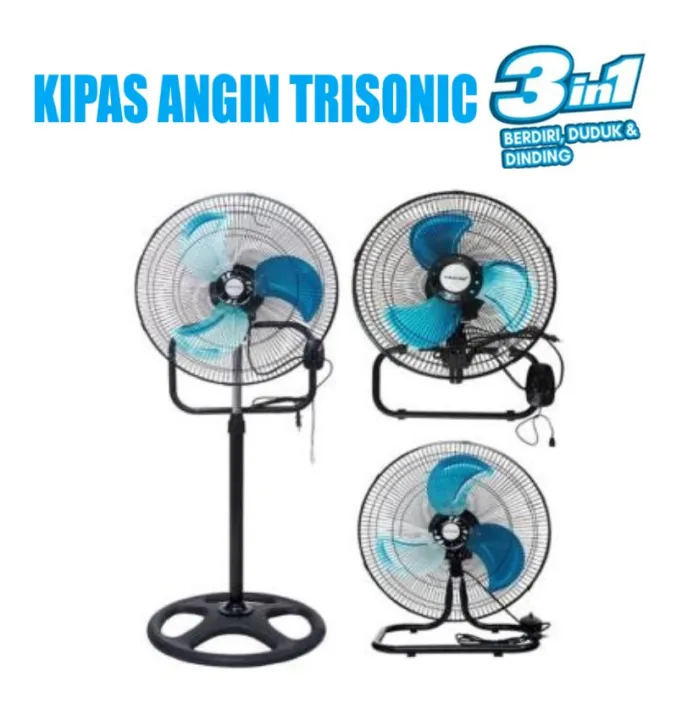 KIPAS ANGIN TORNADO 3 IN 1 KIPAS ANGIN BESI 18 INCH WALL FAN STAND FAN ...