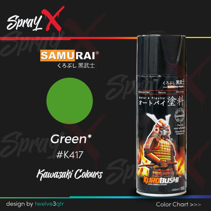 SAMURAI PAINT KAWASAKI GREEN K417 / HIJAU KAWASAKI NINJA #K417 400ML - CAT AEROSOL KUALITS ...