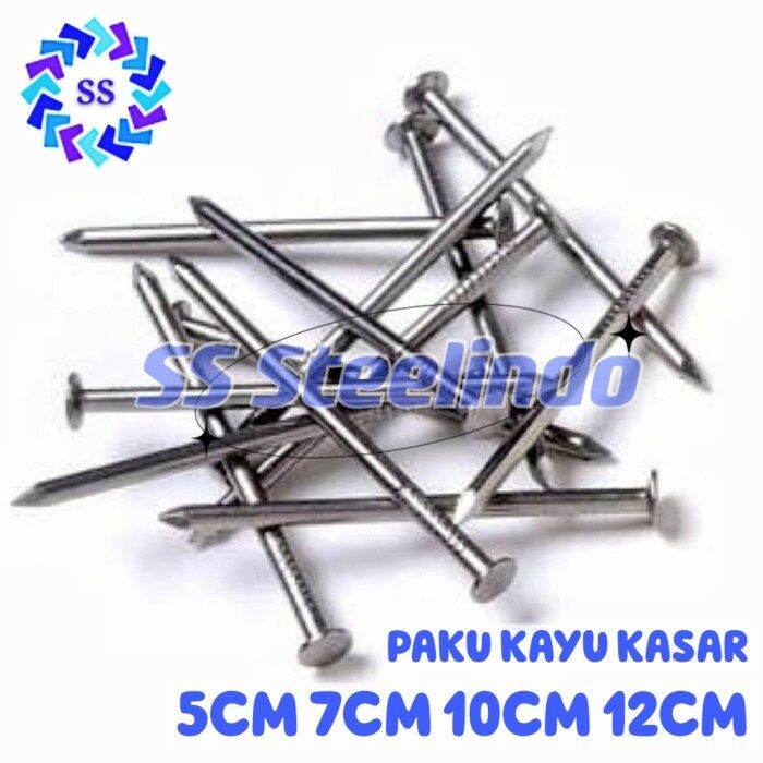 PAKU KAYU (5CM 7CM 10CM 12CM) BESAR-KASAR (RENG KASO BALOK) | Lazada ...