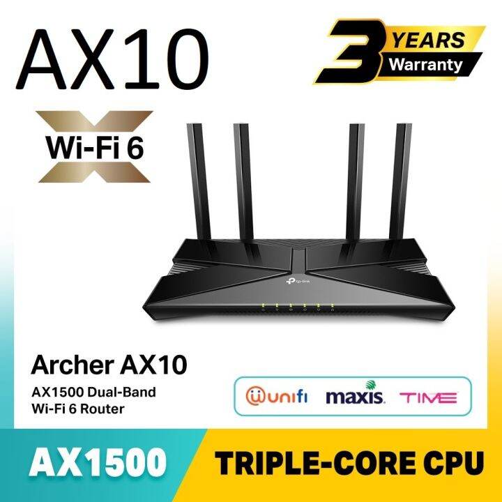 Archer AX10 - AX1500 Triple-Core CPU Powered WiFi 6 Wireless AX Router ...