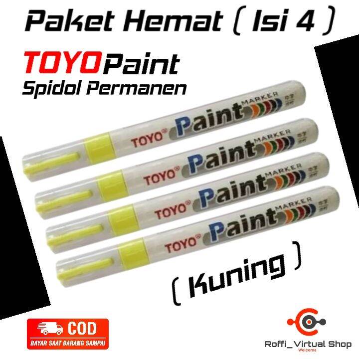 [PAKET HEMAT ISI 4] Spidol Toyo Paint Marker Permananen - Warna Kuning ...