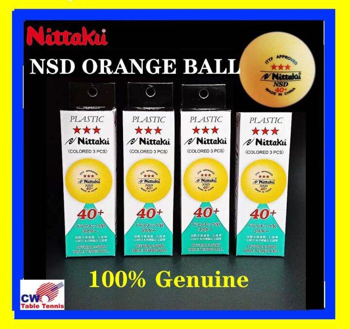 Nittaku New NSD Orange Ball 3-Star NSD 40+ Official Table Tennis Ball Bola Ping Pong Orange ...