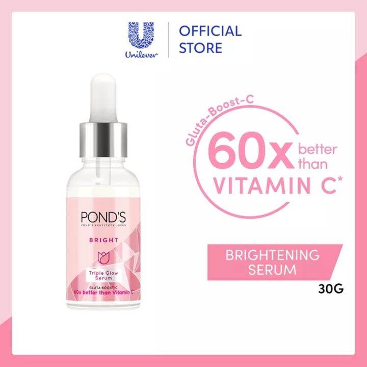 POND'S Bright Triple Glow Facial Serum with Gluta Boost and Niacinamide ...