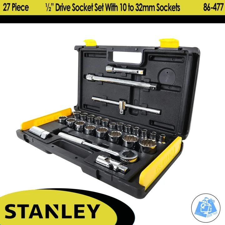 Stanley 27-Piece ½” Drive Socket Set With 10 to 32mm Sockets 86-477 ...