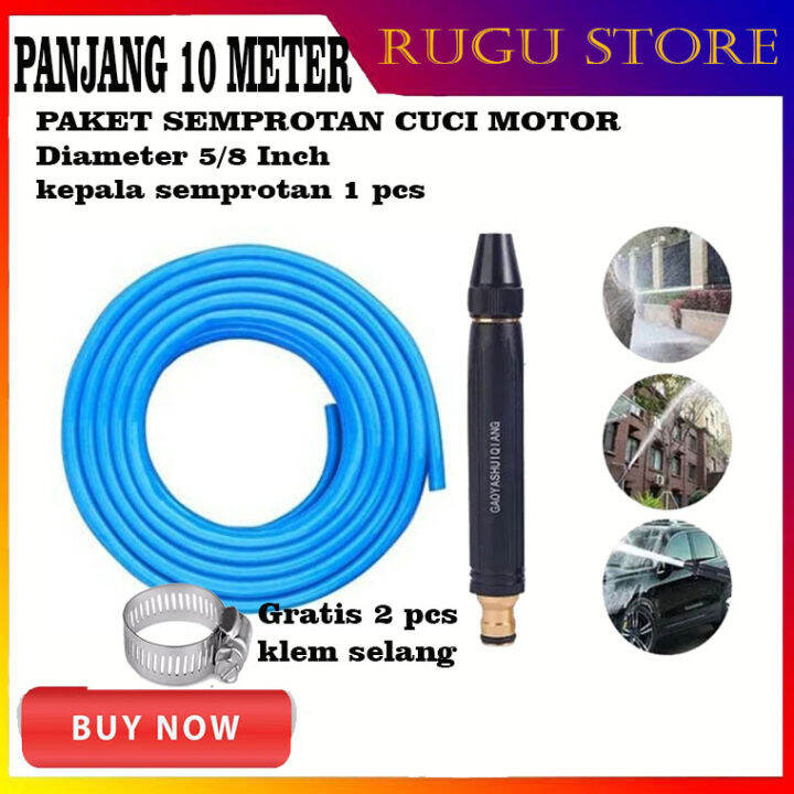 Paket Semprotan Cuci Motor Mobil - Selang Air 5/8 10 Meter & SEMPROTAN ...