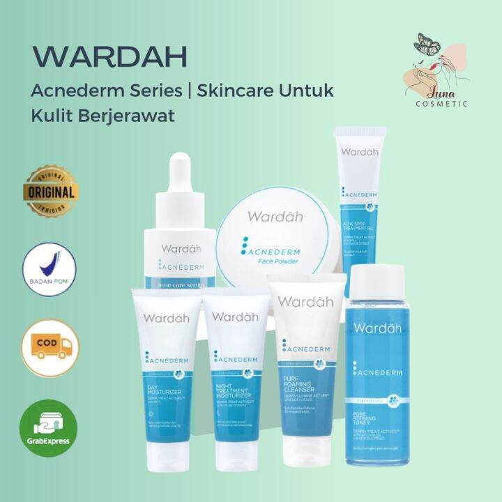 Wardah Acnederm SERIES | Acne Spot Gel | Night Moisturizer |Toner ...