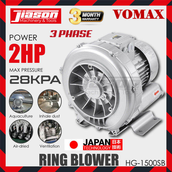 VOMAX HG-1500SB / HG1500SB 2HP 3 Phase Ring Blower 28kPA | Lazada