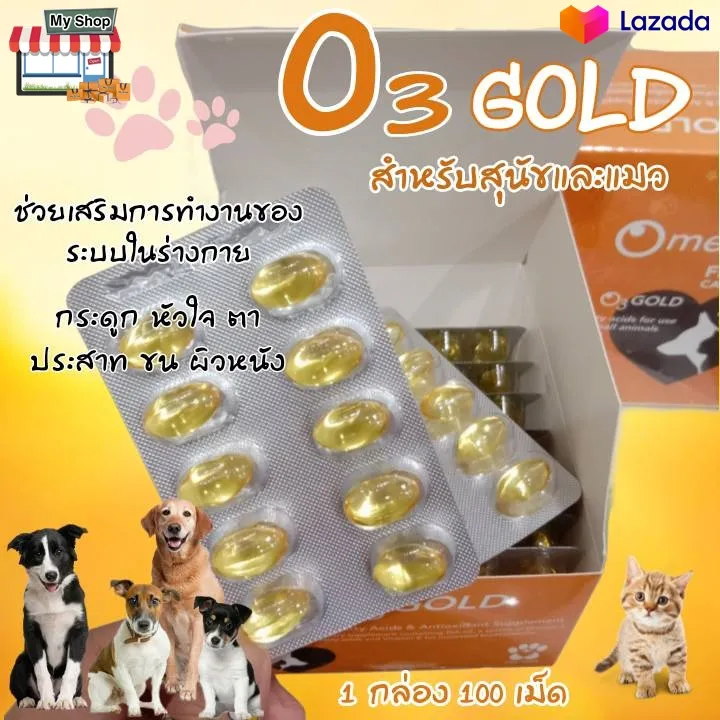 O3 Gold Fish Oil น้ำมันปลา จาก ICELAND สำหรับสุนัขและแมว ใช้สำหรับบำรุง ...