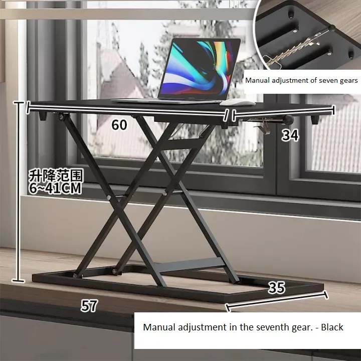7 Stalls Height Adjustable Stand up Desk Stand Tabletop Computer ...