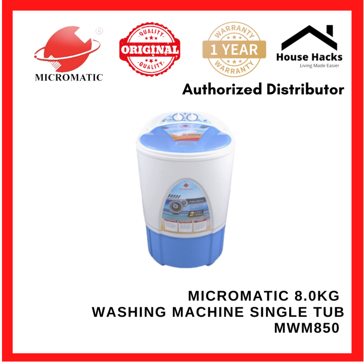 Micromatic MWM850 8.0kg Washing Machine Single Tub (House Hacks ...