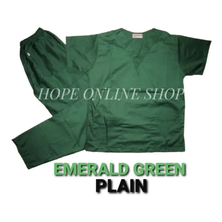 Suit pants Scrub suit set EMERALD GREEN PLAIN | Lazada PH
