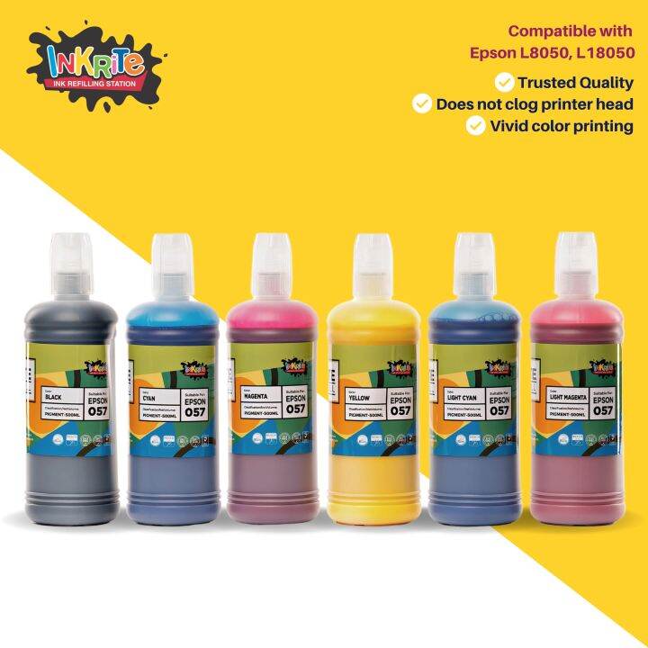 Inkrite Pigment Ink for Epson L8050 L18050, 500 ml | Lazada PH