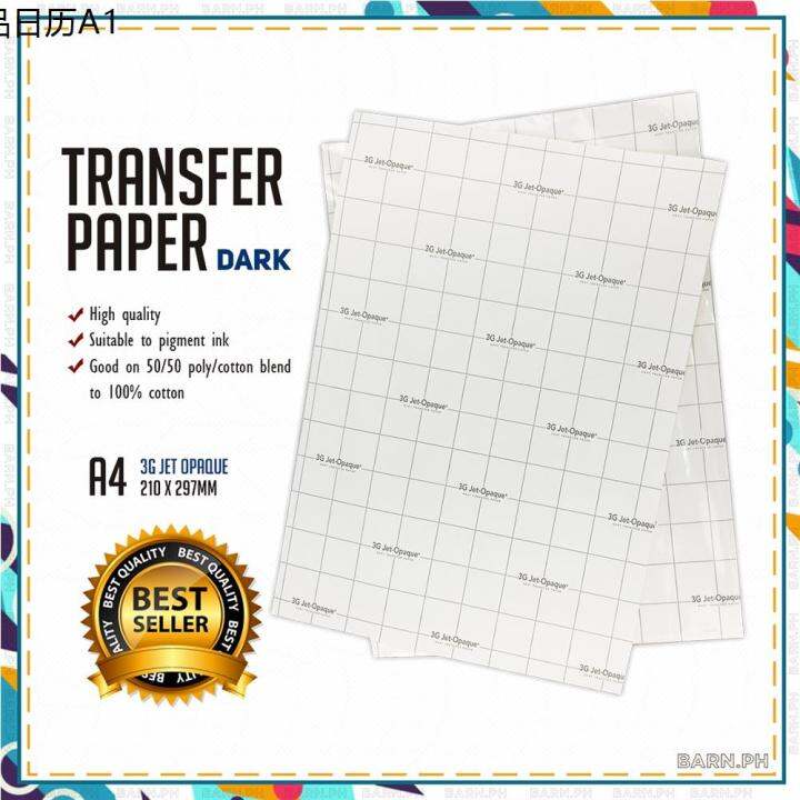 10 sheets) US Dark Transfer Paper || US Light A4 Size , 3G Jet-Opaque ...