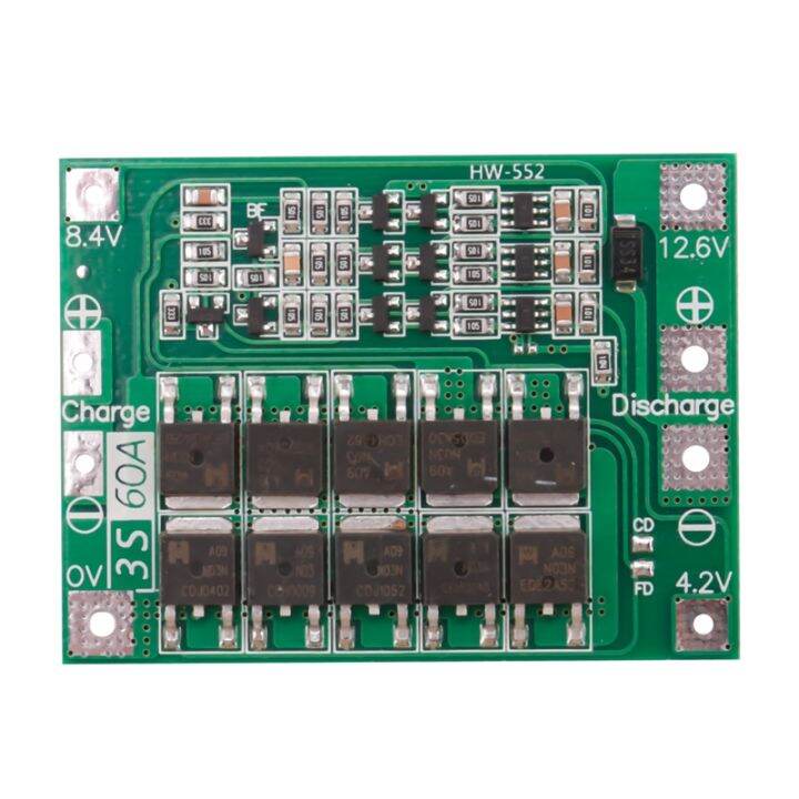 3S 60A Bms Board Lithium Li-Ion 18650 Battery Protection Board With ...