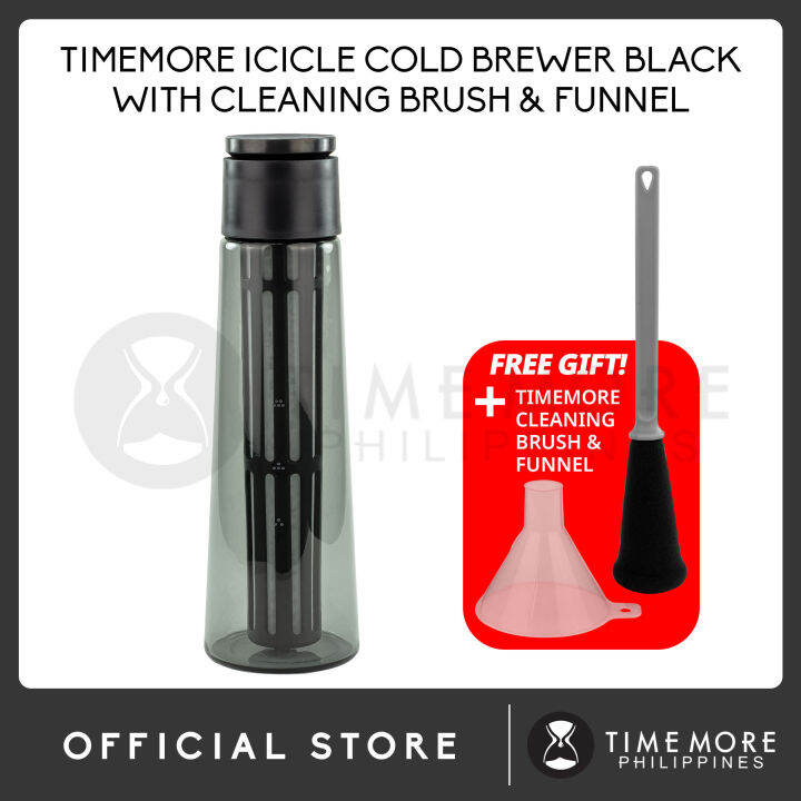 TIMEMORE Icicle Cold Brewer with Cleaning Brush and Funnel Black 600ml ...