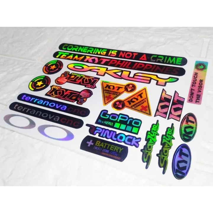【HOLOGRAM】KYT HELMET VISOR STICKERS (KYT ver1) (Premium Glossy ...