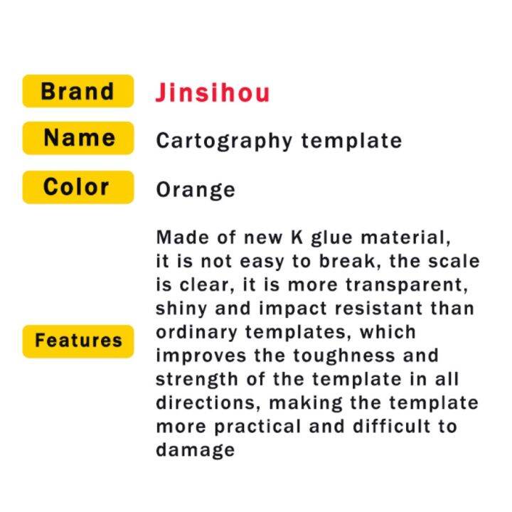 Jinsihou Drafting TemplateStencil Ruler K Resin Soft ...