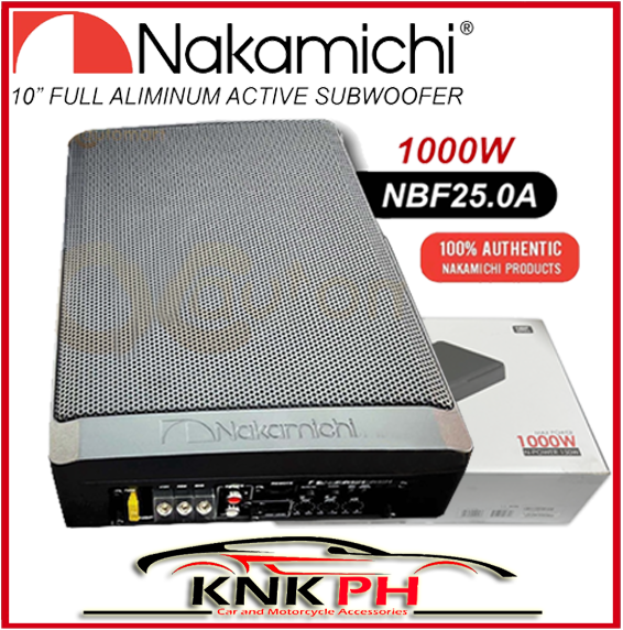 10" 1000W Nakamichi NBF-25.0A Underseat Subwoofer Ultra Slim Aluminum ...