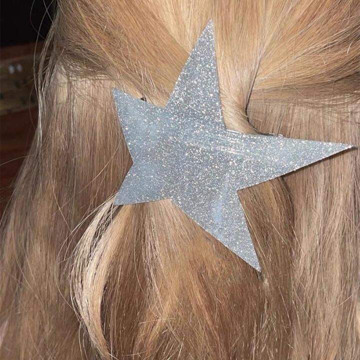 Cute And Cool Y2k Hair Accessories Glitter Star Hairpin Ladies Hair ...