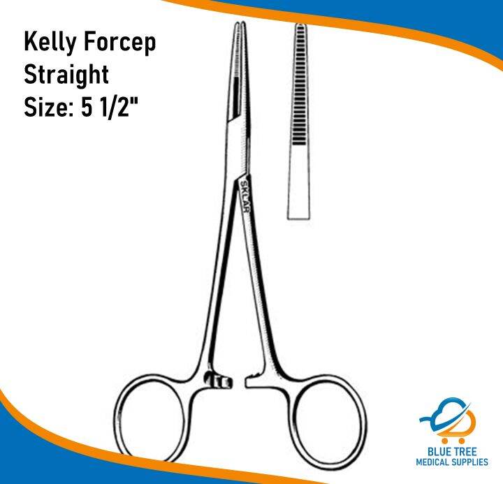 Kelly Forcep Straight 5 1/2" Hemostatic Kelly Forcep Curved Size 5 1/2 ...