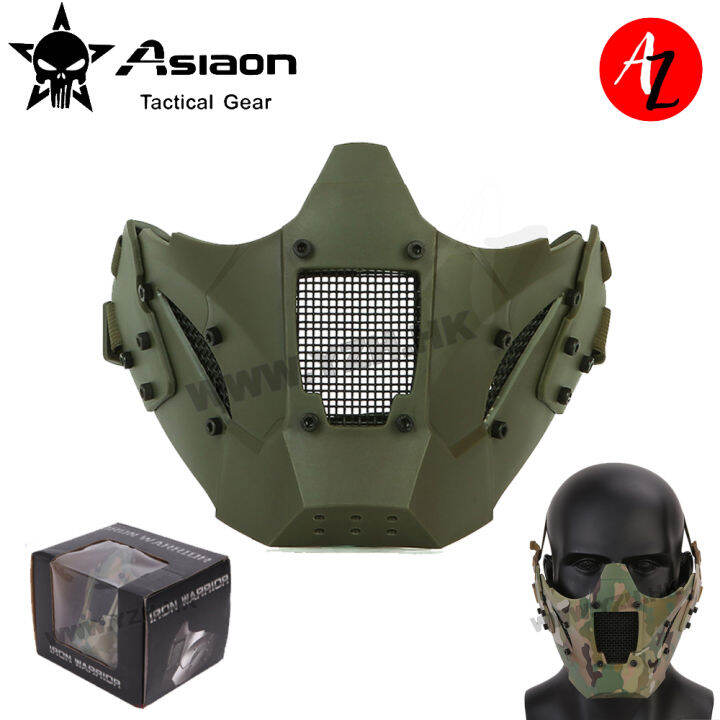 ASIAON Iron Warrior Style Protective Half Lower Face Metal Wire Mesh ...