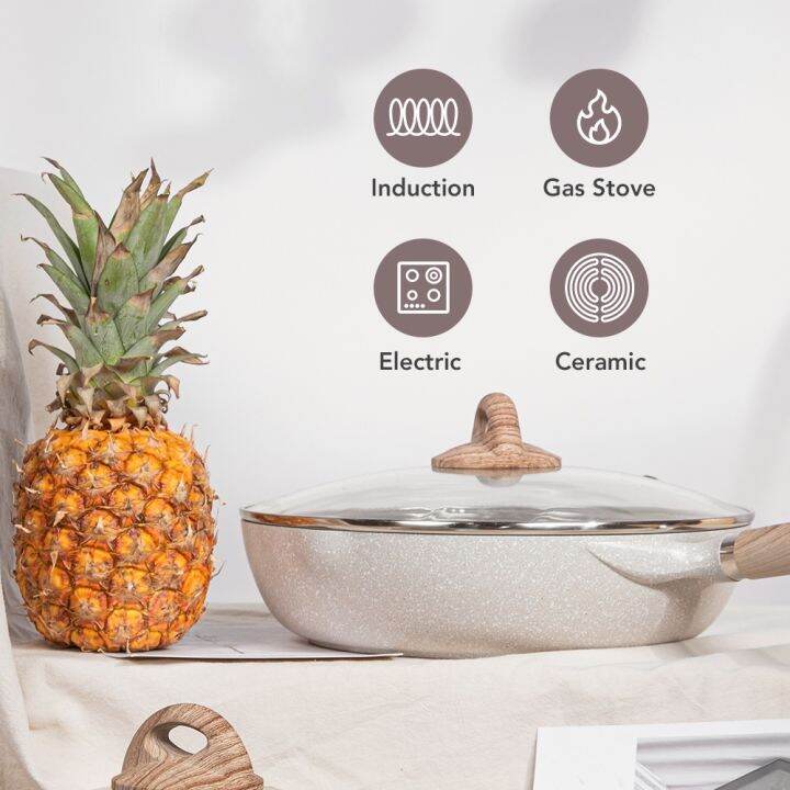 Carote Non Stick Frying Pan Cooking Egg flat pan Kawali wok Die-Cast ...