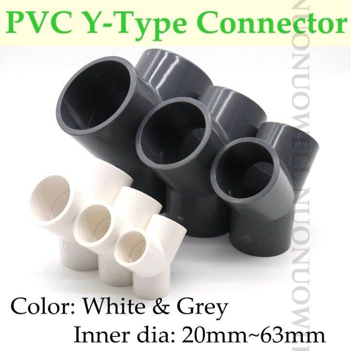 【hot】 1pc 20 63mm Y type PVC Pipe Connector 3 Way Joints Drainage ...